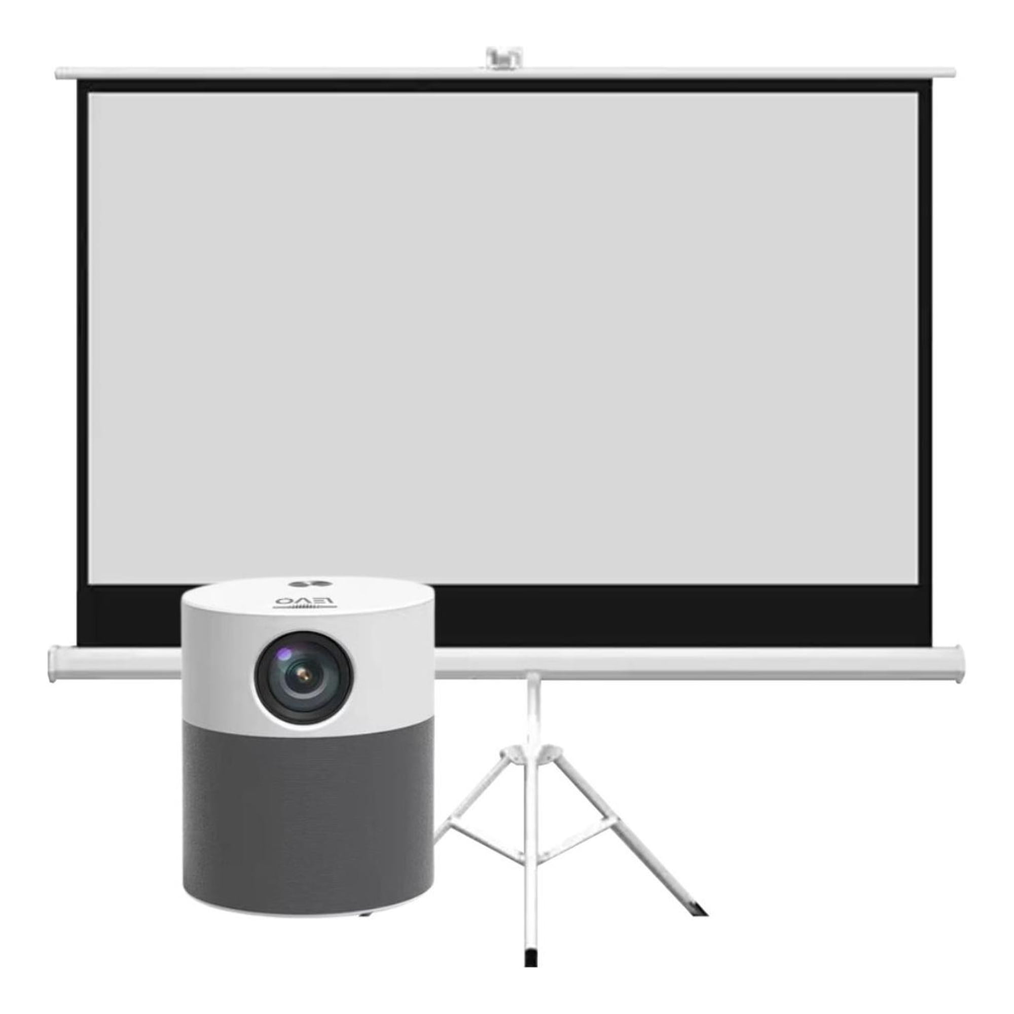 Proyector Led Portátil 360º + Telón Mural 100 pulgadas Levo blanco | Lider
